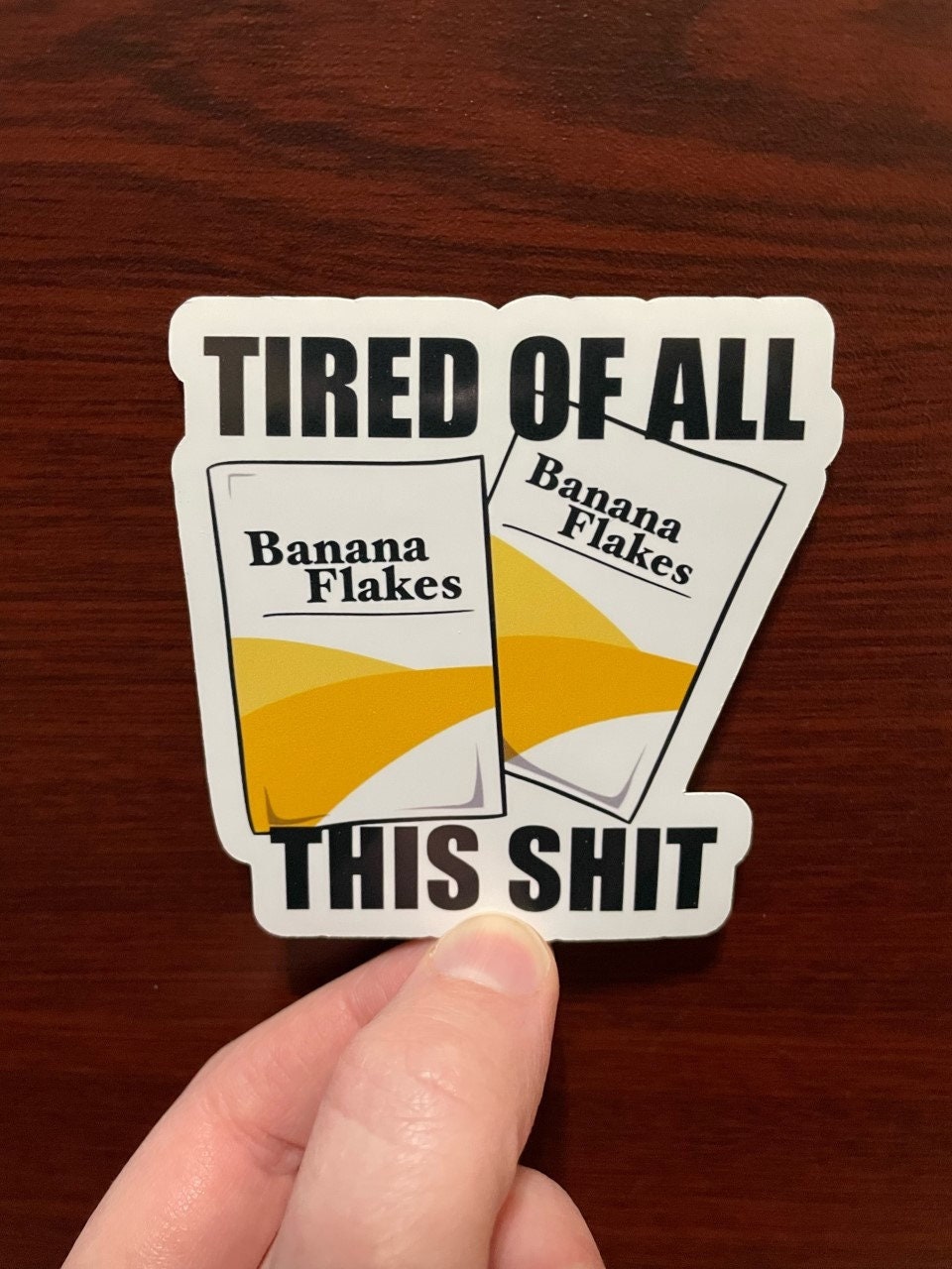 Banana Flakes Humor Sticker - Etsy