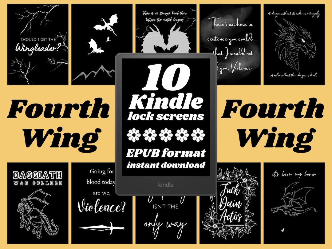 Fourth Wing Inspired Kindle Lock Screen EPUB | Kindle Wallpaper ...
