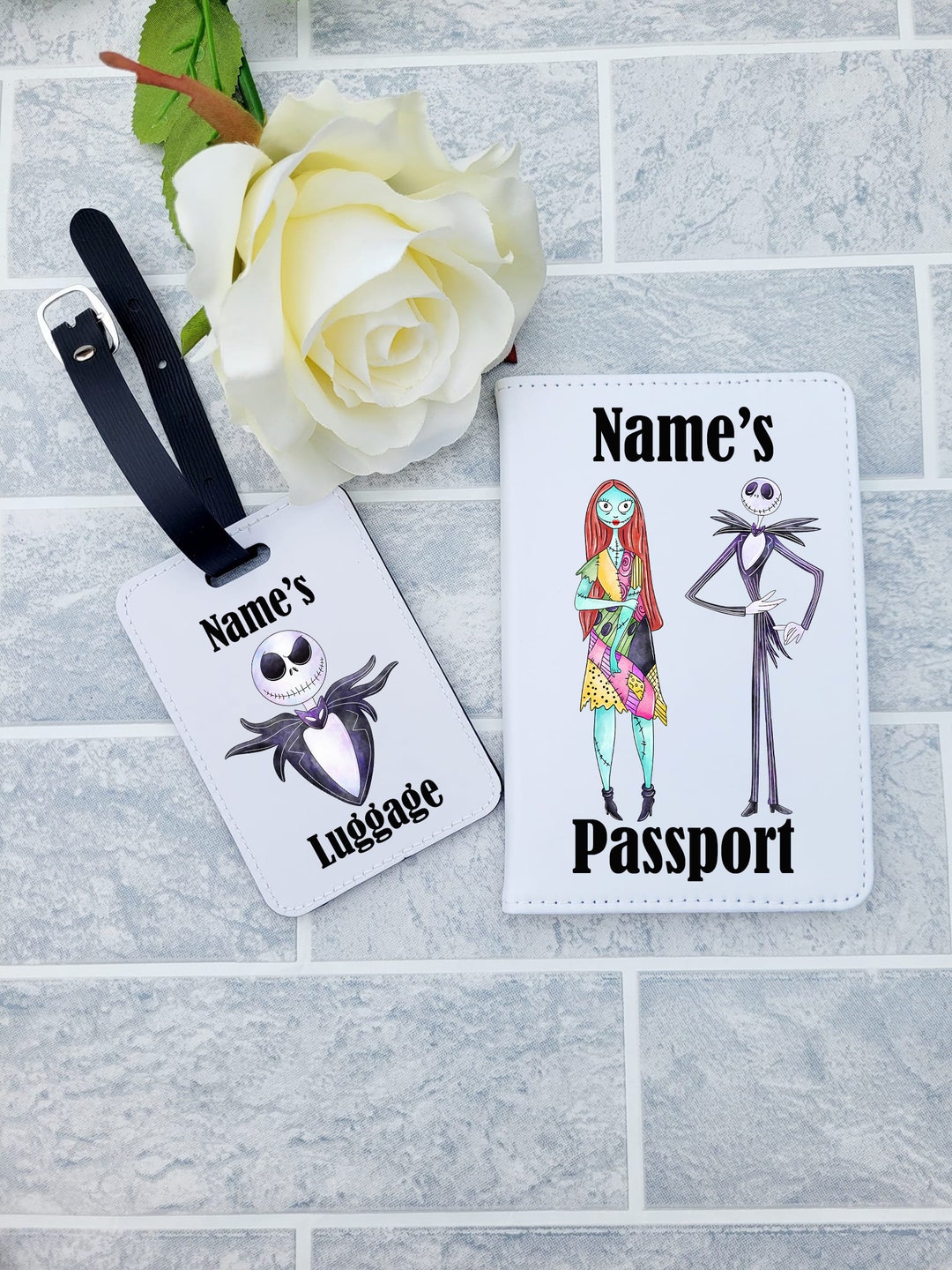 Personalised Nightmare Before Christmas Passport Holder Luggage Tag Any ...
