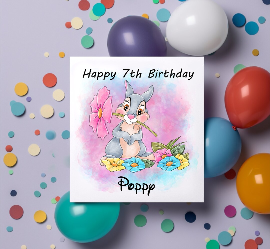 Personalised Thumper Birthday Card Son Daughter Sister Brother ...