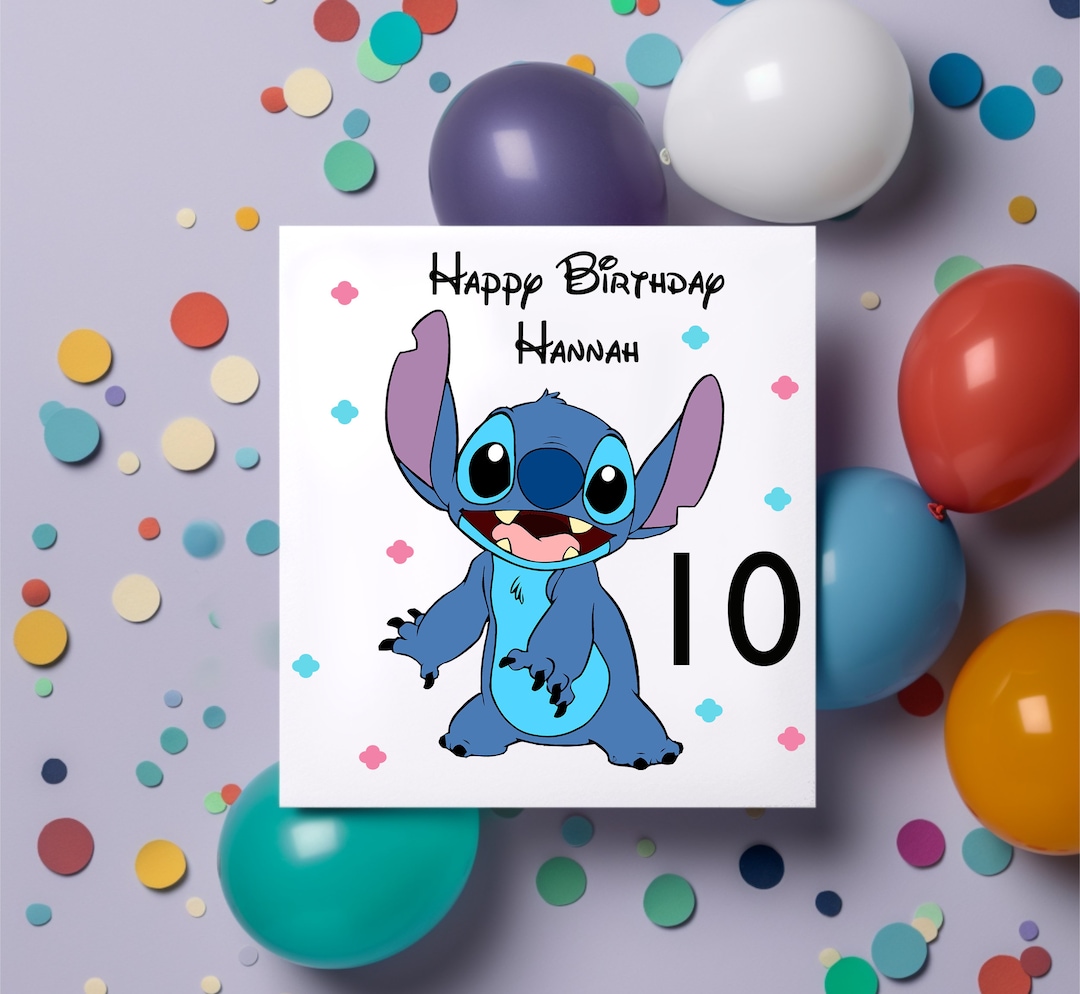 Personalised Stitch Birthday Card - Etsy