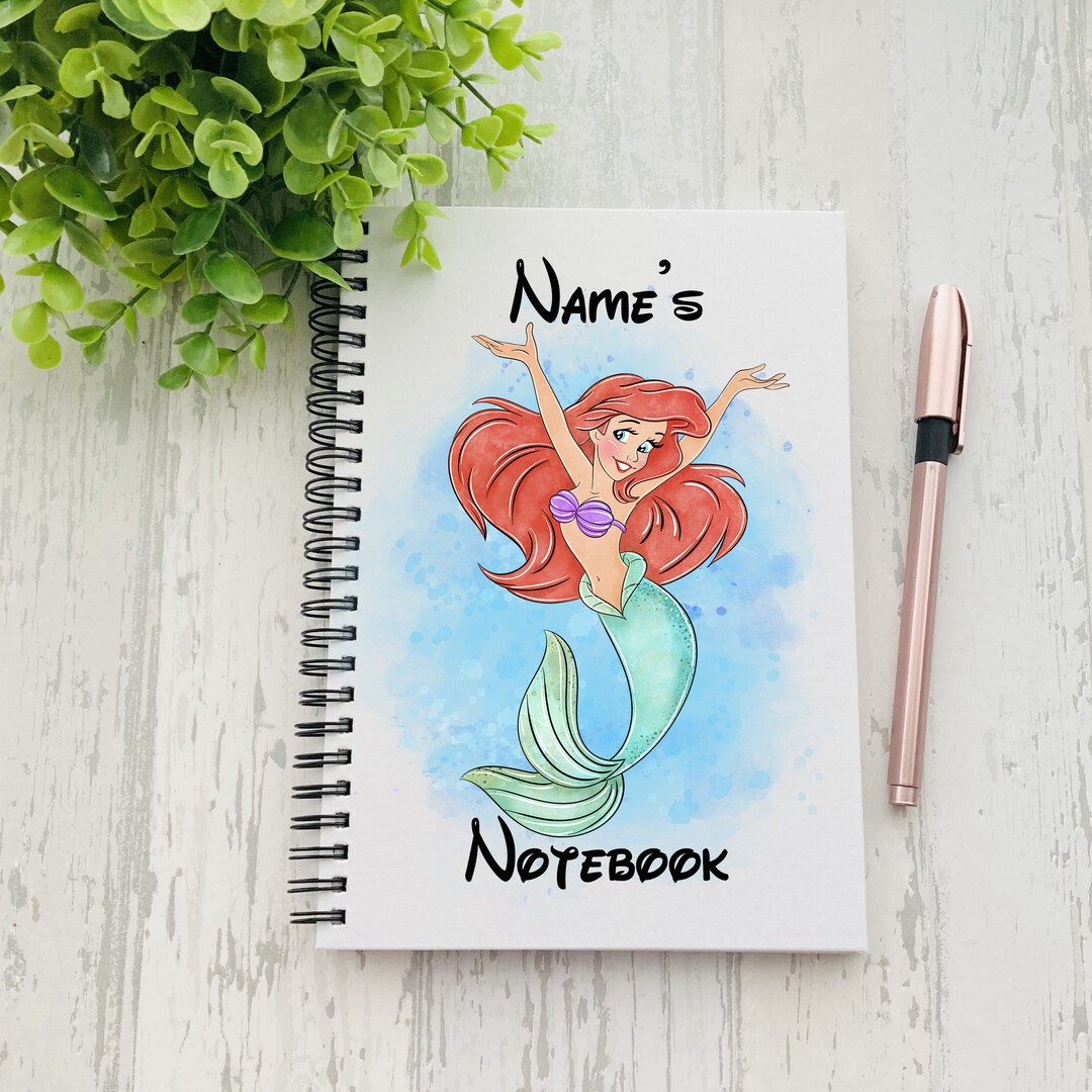 Personalised Ariel Little Mermaid Notebook Gift Any Name Present ...