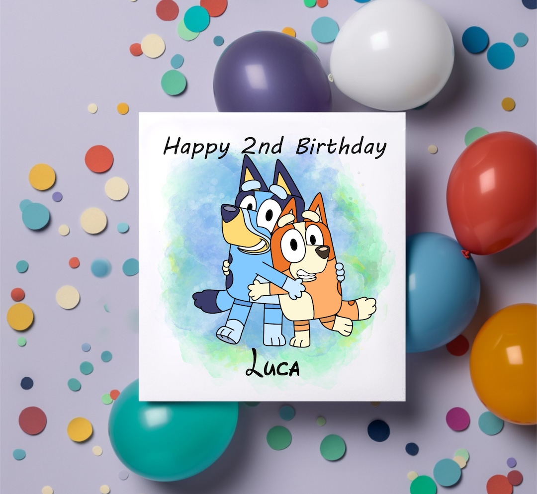 Personalised Bluey Birthday Card Son Daughter Sister - Etsy