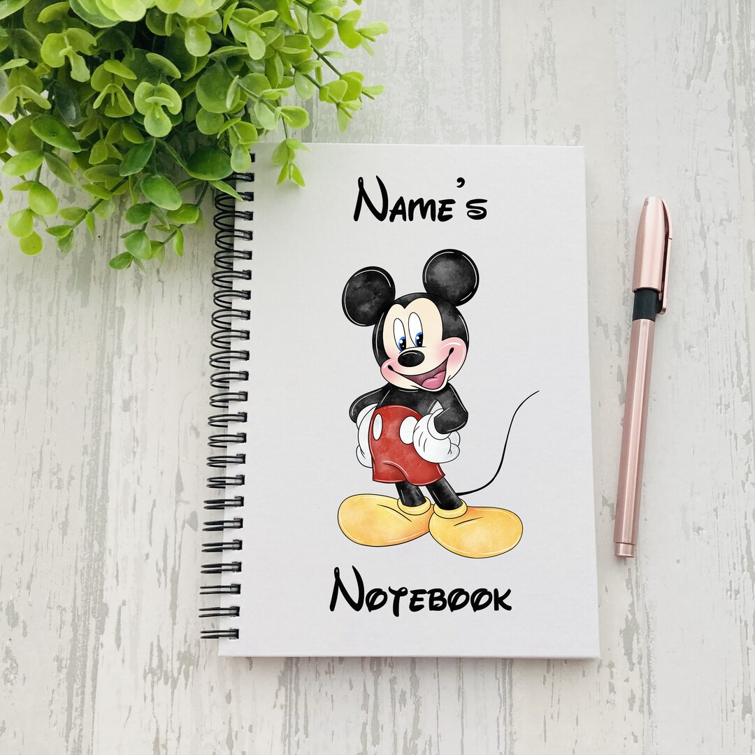 Personalised Mickey Mouse Notebook Gift Any Name Present Birthday Gift ...