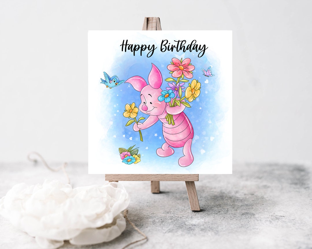 Piglet Birthday Card Winnie the Pooh Celebration - Etsy