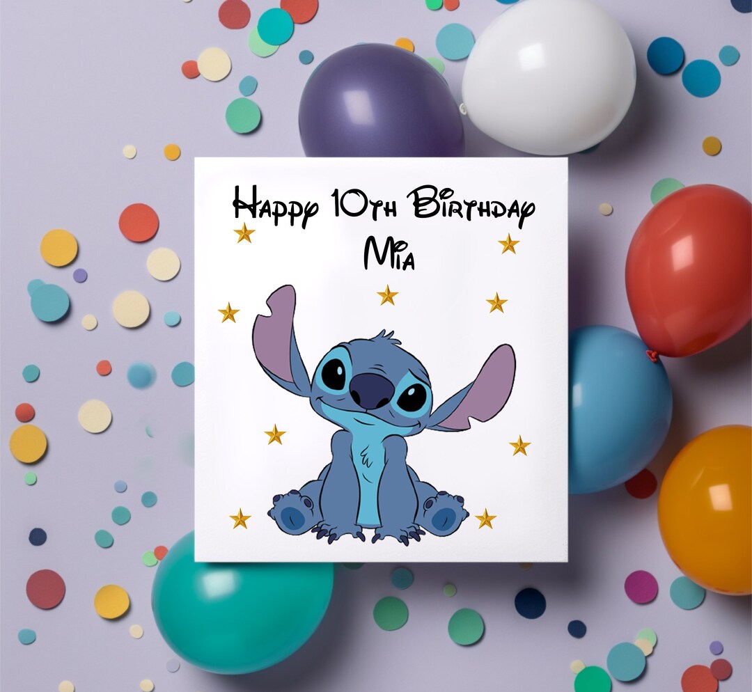 Personalised Stitch Birthday Card - Etsy