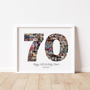70th Birthday Personalised Photo Frame A4 A3 63 Photos 70 Perfect ...