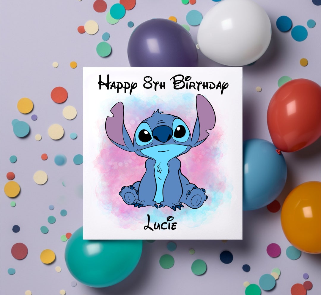 Personalised Stitch Birthday Card Celebration Any Age Any Name - Etsy