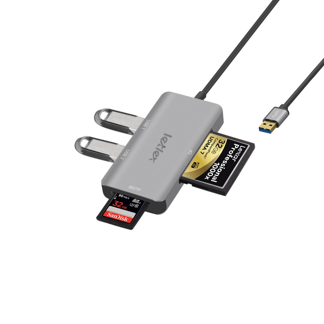 LETLEX All in One Multi Card Reader Hub With USB A 3.0 Male Connecter ...
