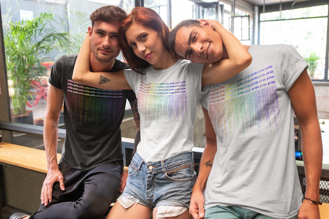Pride T-shirt, Pride Rainbow Glitter Drip Tee Shirt, Cute Pride Shirt ...