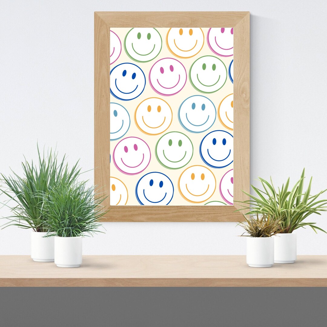 Smiley Face Printable Wall Decor / Instant Digital Download / Funky ...