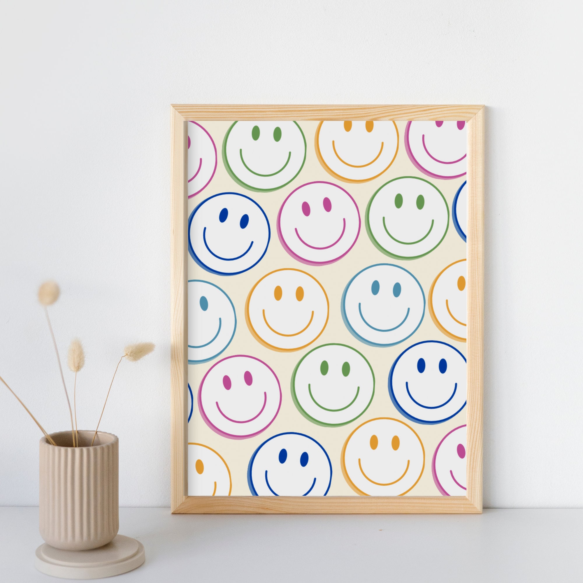 Smiley Face Printable Wall Decor / Instant Digital Download / Funky ...