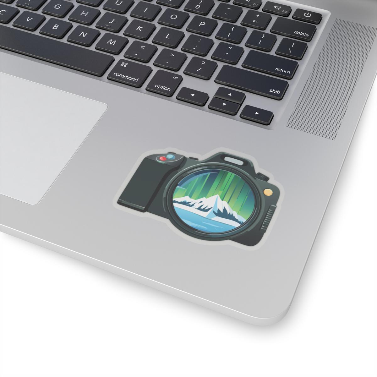 Northern Lights DSLR Camera Kiss-cut Stickers, Snowy Mountain Stickers ...