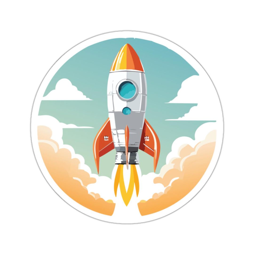 Rocket Ship Taking off Sticker Space Launch Vinyl Decal for Space ...