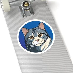 Cat's Head Sticker Cute Feline Vinyl Decal for Cat Lovers Perfect for ...