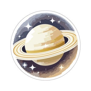 Saturn Sticker Beautiful Saturn Planet Vinyl Decal for Astronomy ...