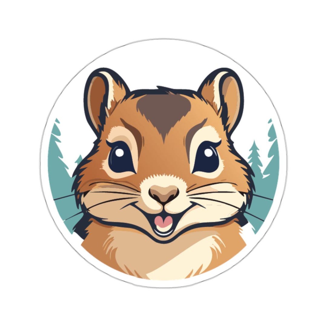 Chipmunk Face Sticker Adorable Chipmunk Vinyl Decal for Wildlife ...
