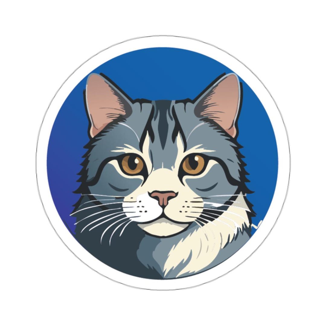Cat's Head Sticker Cute Feline Vinyl Decal for Cat Lovers Perfect for ...