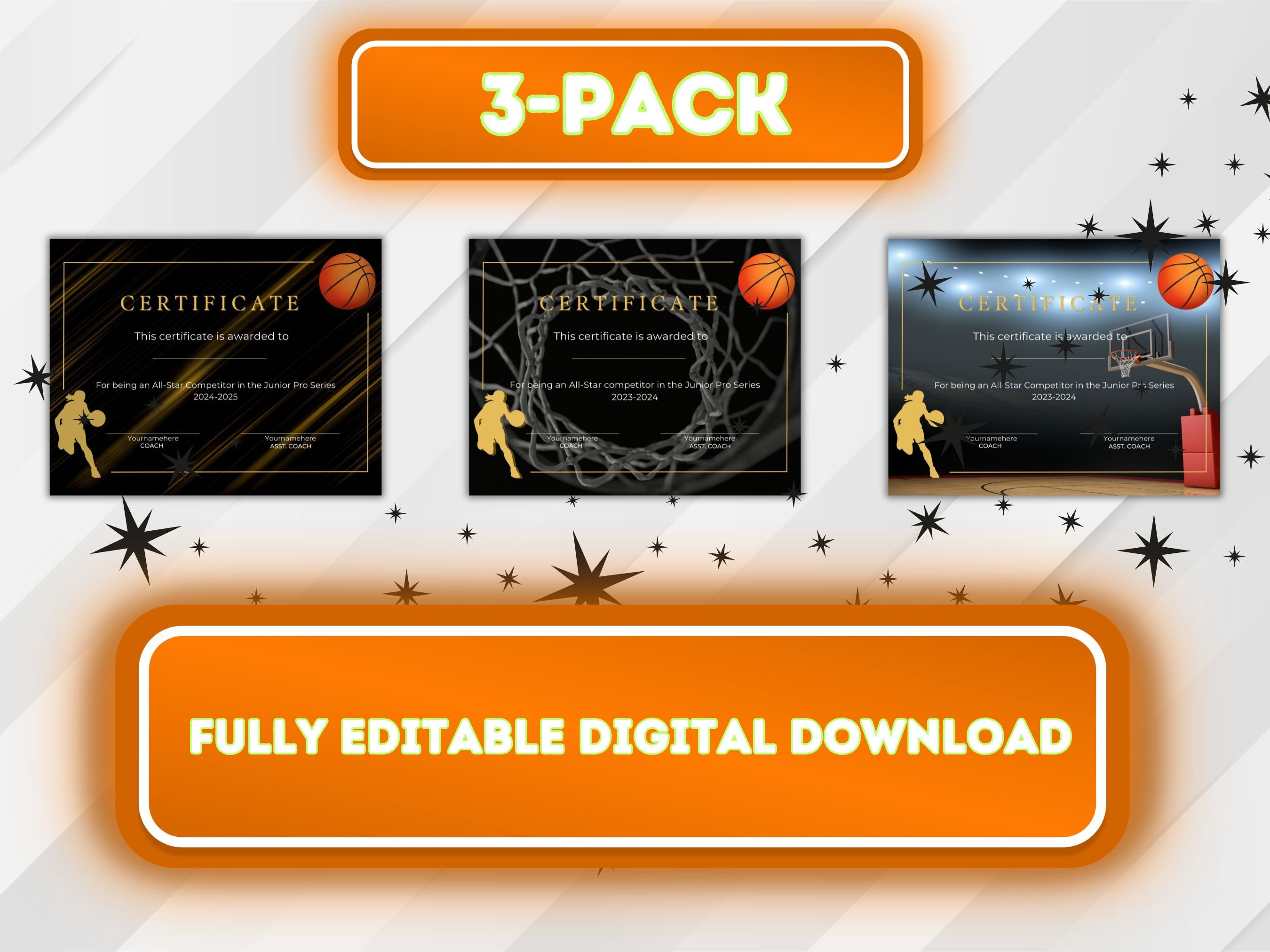 Certificate, Sports Certificate, Award, Editable, Digital Download ...