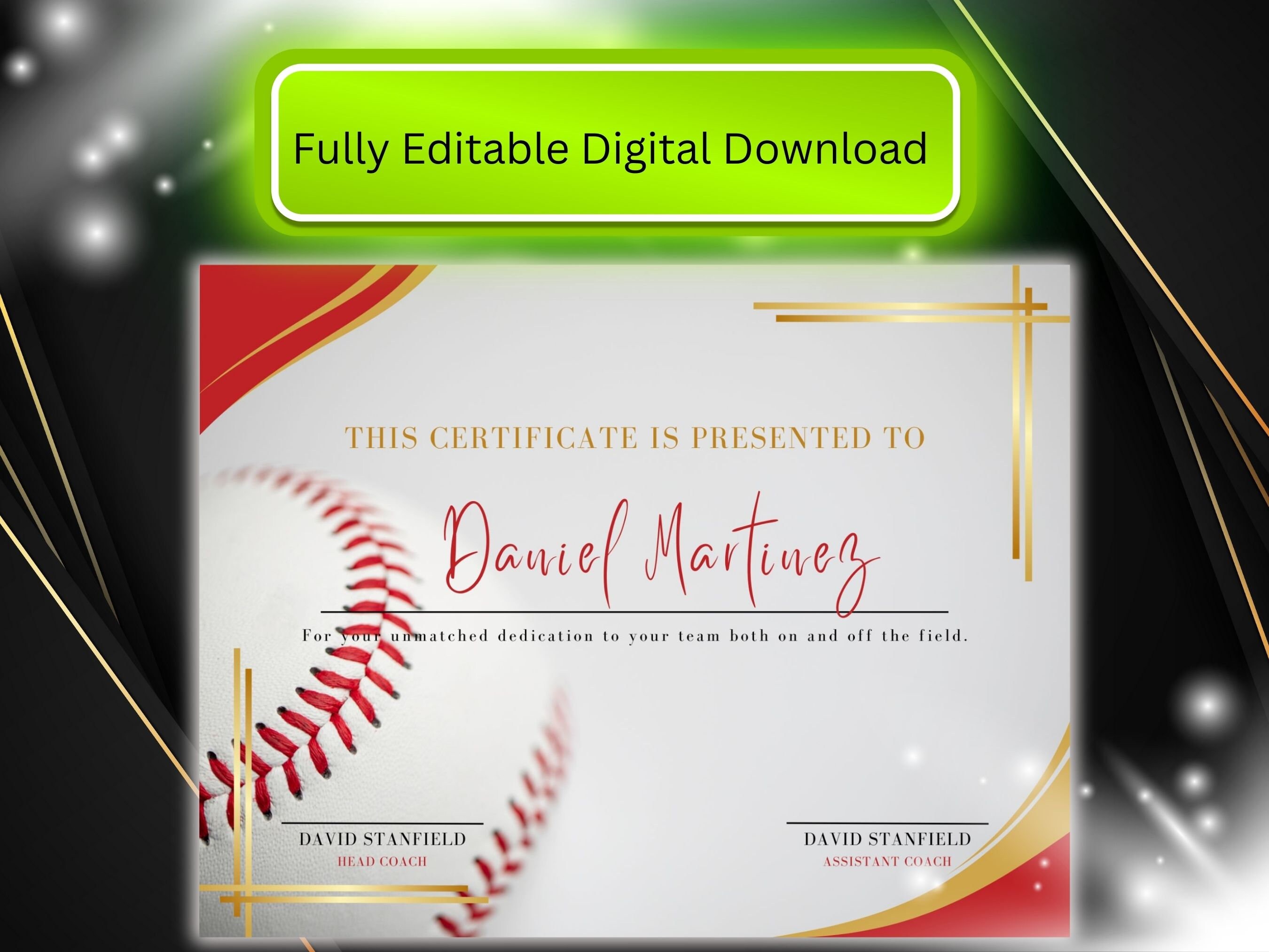 Certificate, Sports Certificate, Award, Editable, Digital Download ...