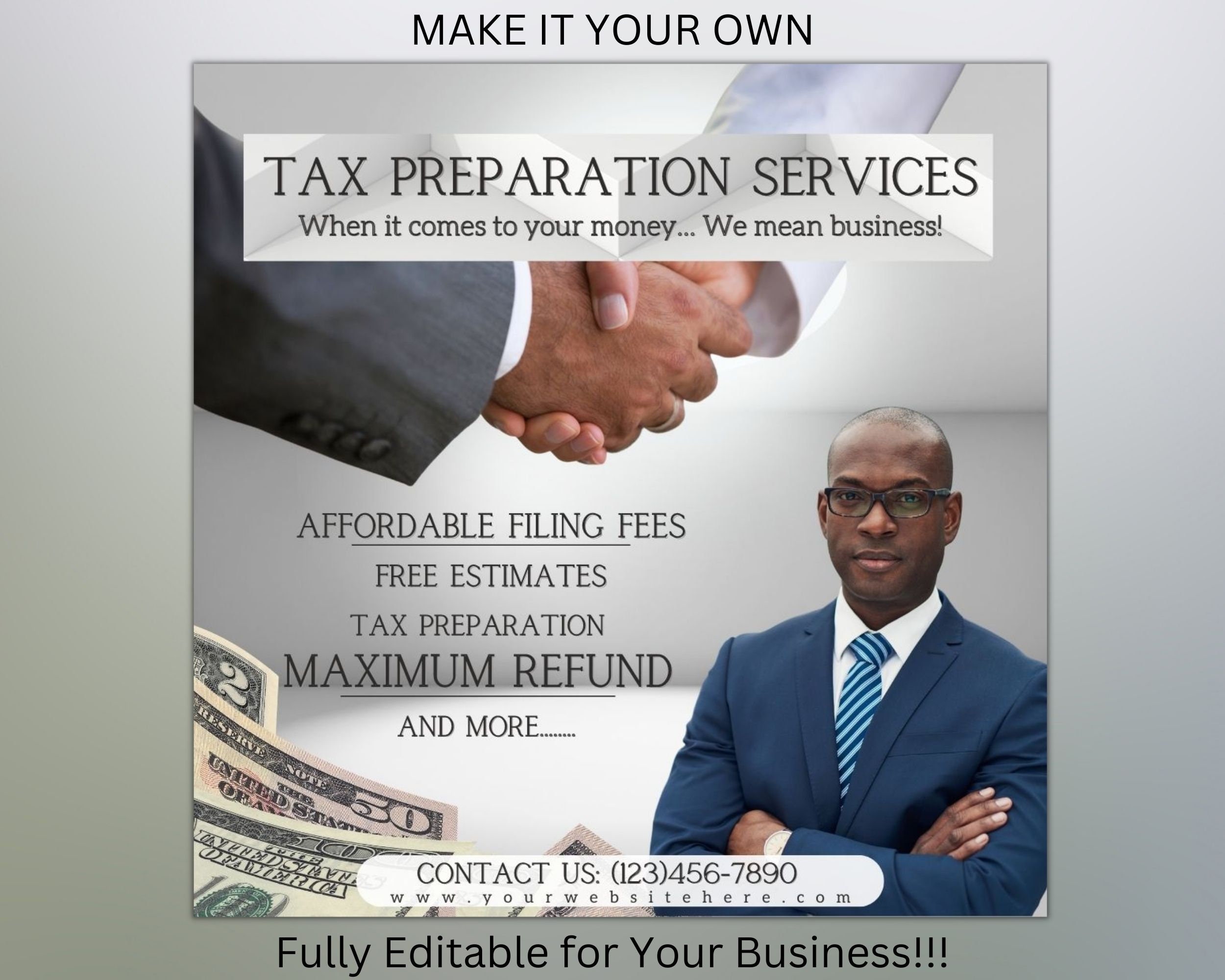 Tax Season Flyer Tax Flyer Editable Flyer Tax Prep Service Flyer Design ...