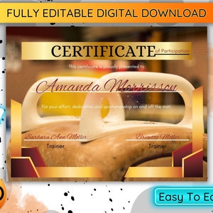 Editable Gymnastics Certificate, Gymnastics Trophy, Team Award ...