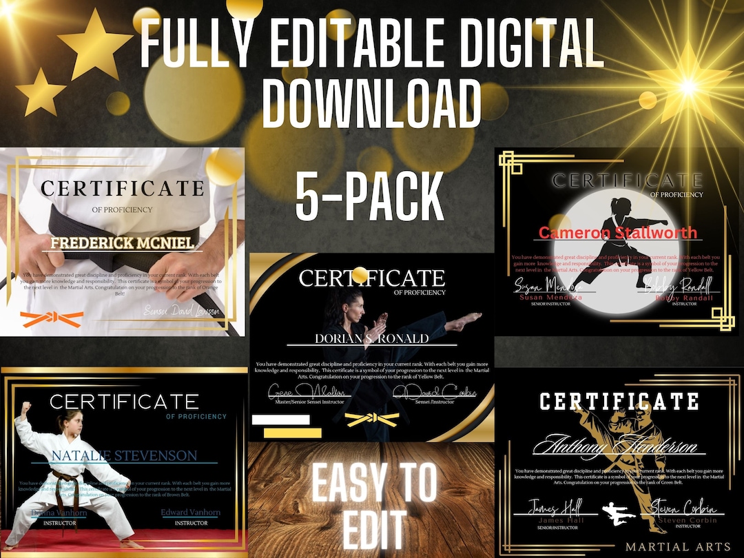 Martial Arts Certificate, Editable Martial Arts Award, Martial Arts ...