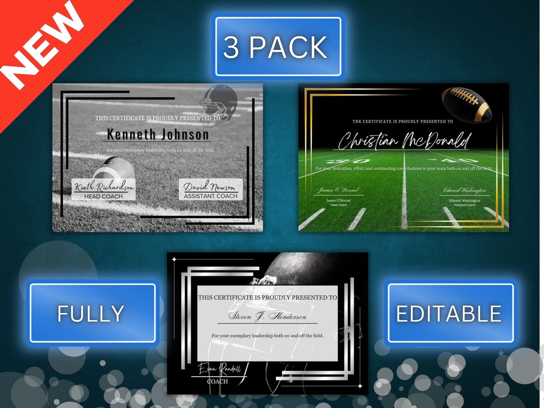 Certificate, Sports Certificate, Award, Editable Digital Download, Team ...