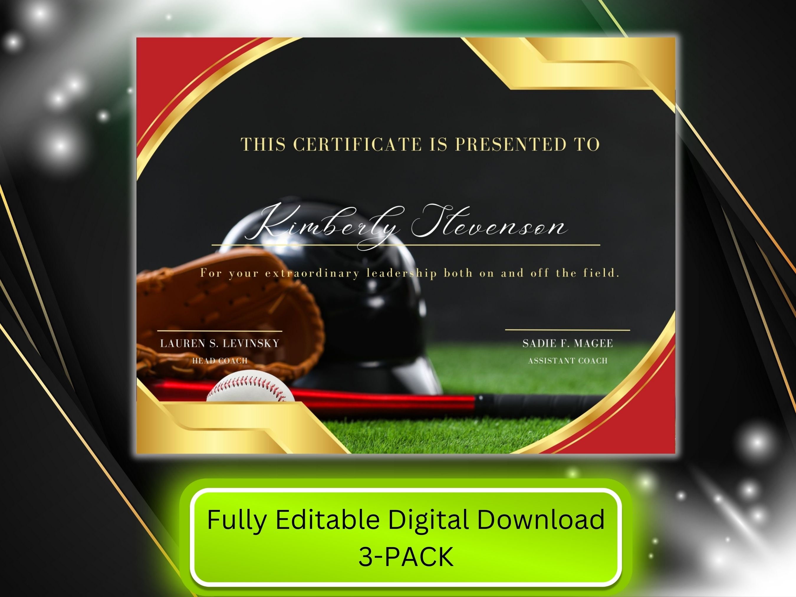 Certificate, Sports Certificate, Award, Editable, Digital Download ...