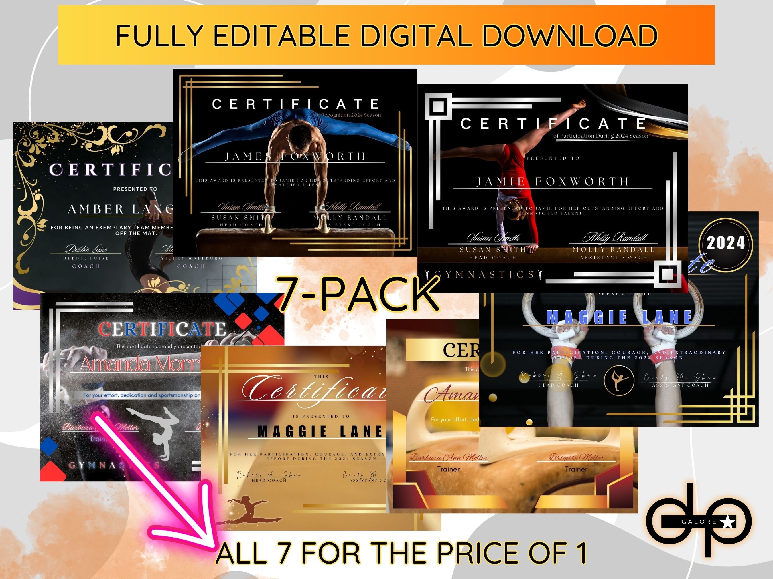 Editable Gymnastics Certificate, Gymnastics Trophy, Team Award ...