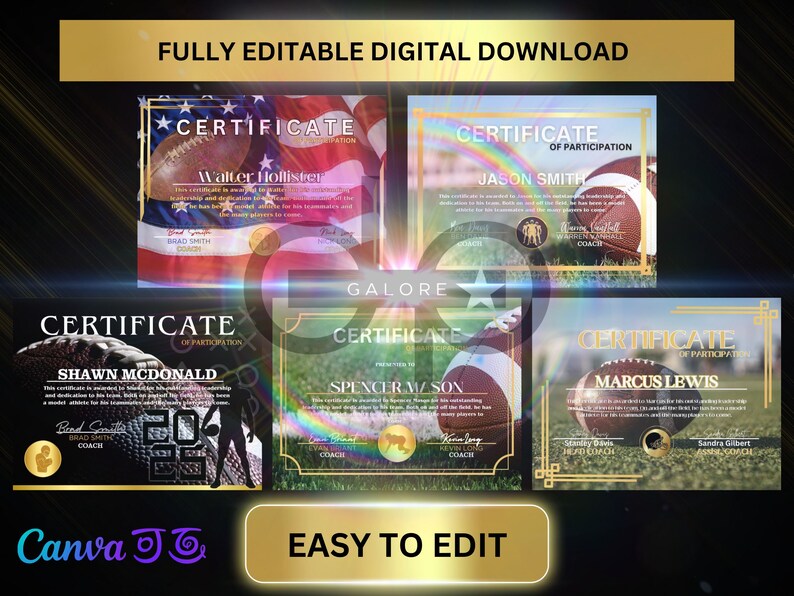 American Football Certificate, Printable Awards, Awards, Certificate ...