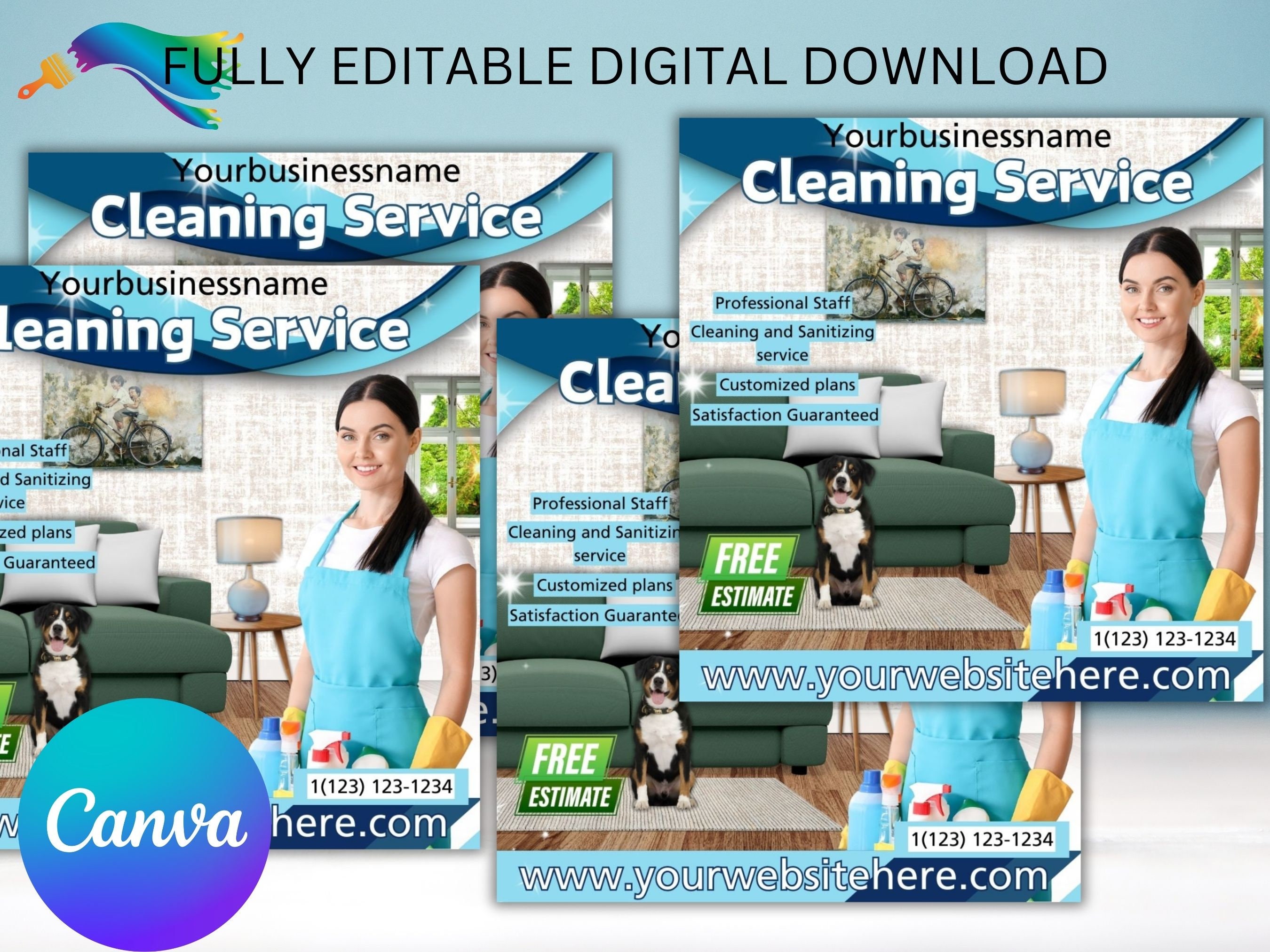 Cleaning Business Flyer, DIY Flyer Template Design, Business Service ...