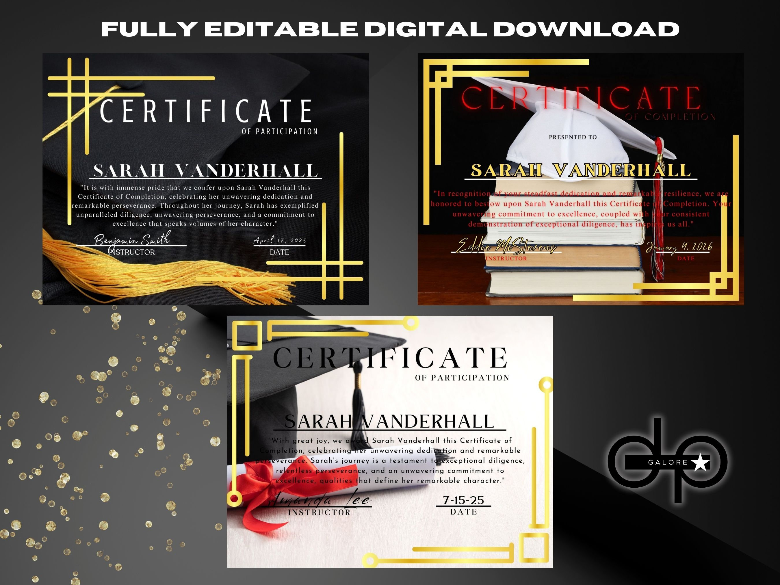 Editable Certificate of Completion, DIY Course Completion Template ...