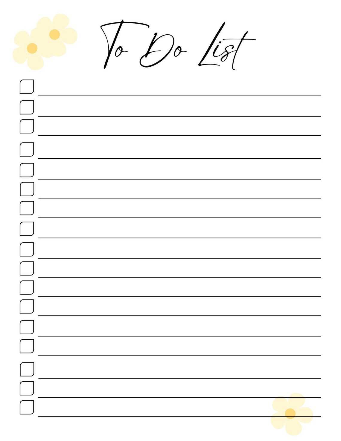 Digital to Do List, Downloadable Print, to Do List - Etsy