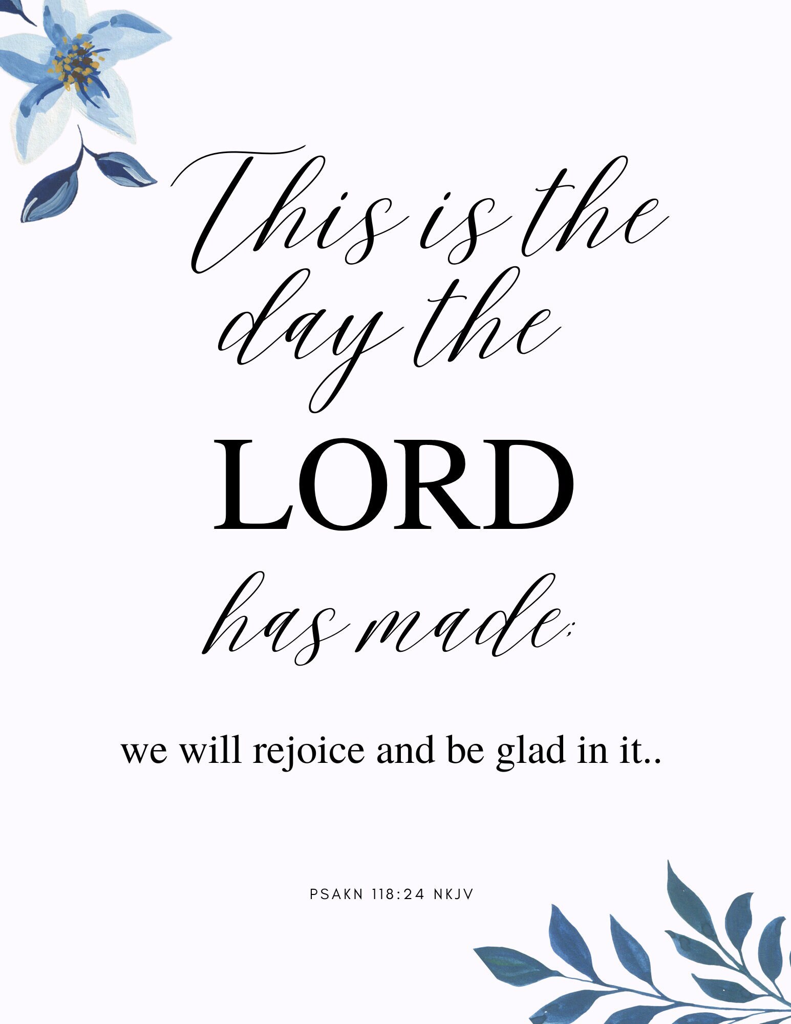 Bible Verse Prints, Digital Bible Verse Wall Art, This is the Day Sign ...