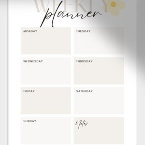 Minimalist Digital Weekly Planner, Downloadable Weekly Planner (sheet ...