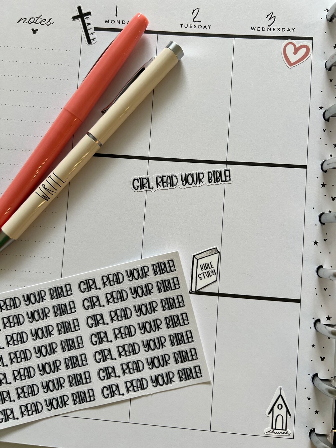 Read Your Bible Planner Stickers Church Stickers Bible Journaling Faith ...
