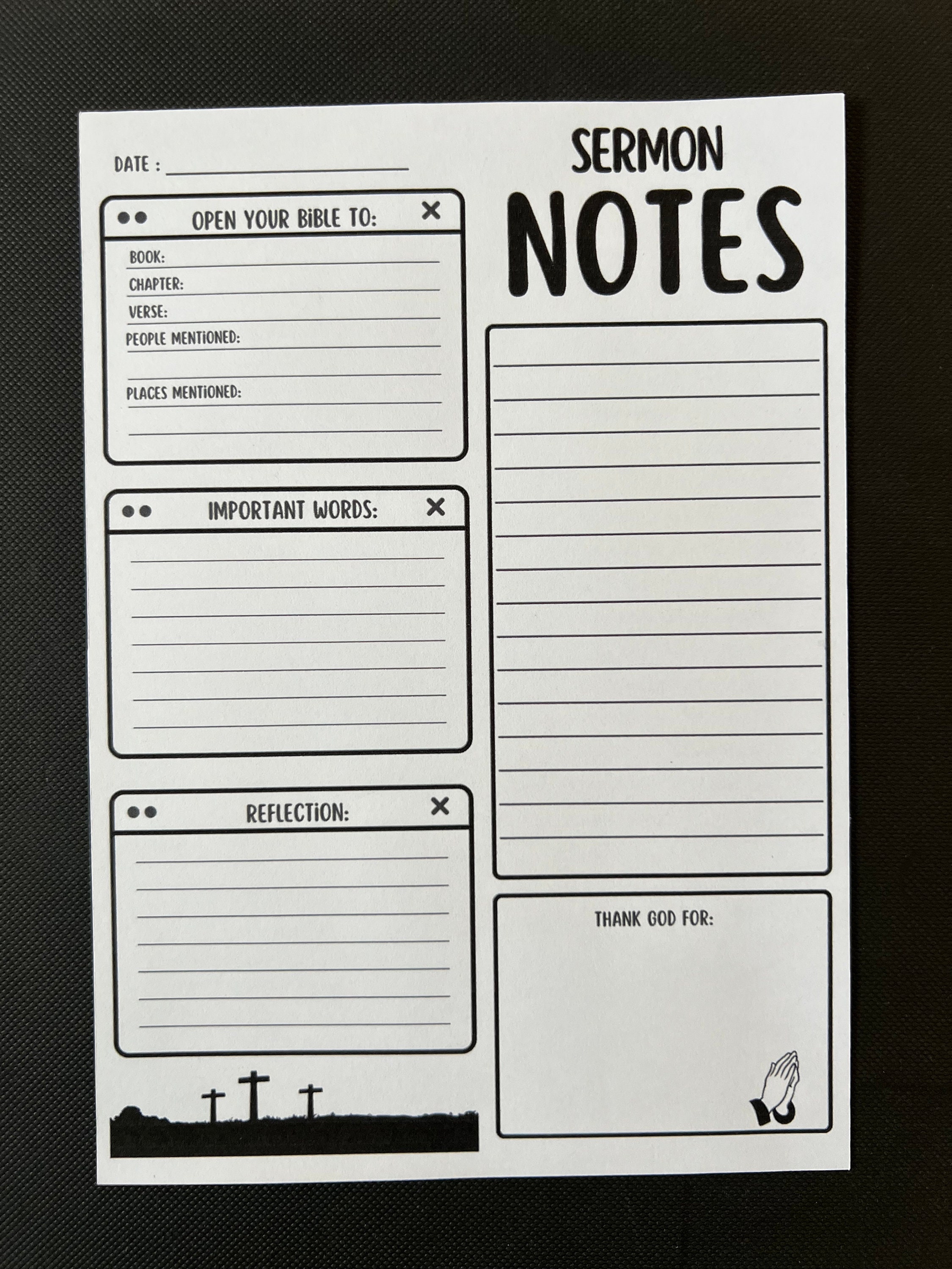 Sermon Note Sheets Church Notes Bible Study Note Sheets Faith Notes ...