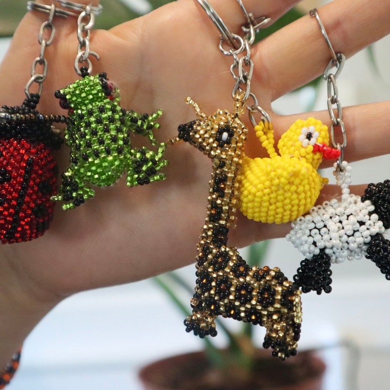 Beaded Animal Keychain - Etsy