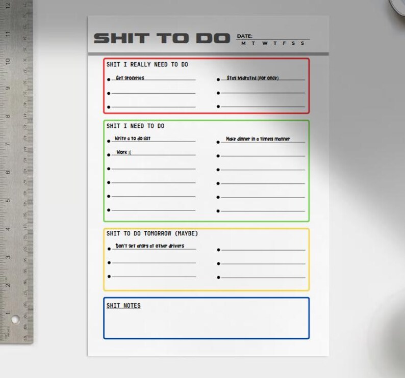 Funny to Do List, Printable to Do List, Novelty to Do List, PDF & Word ...