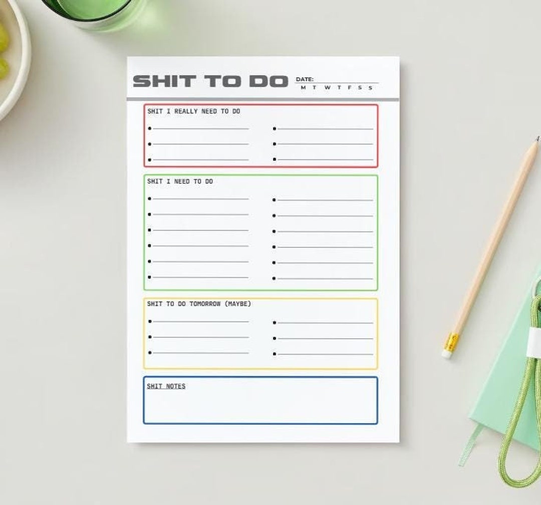 Funny to Do List, Printable to Do List, Novelty to Do List, PDF & Word ...