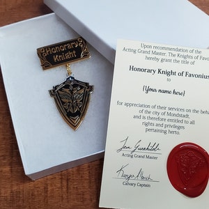 Honorary Knight Medal - Etsy