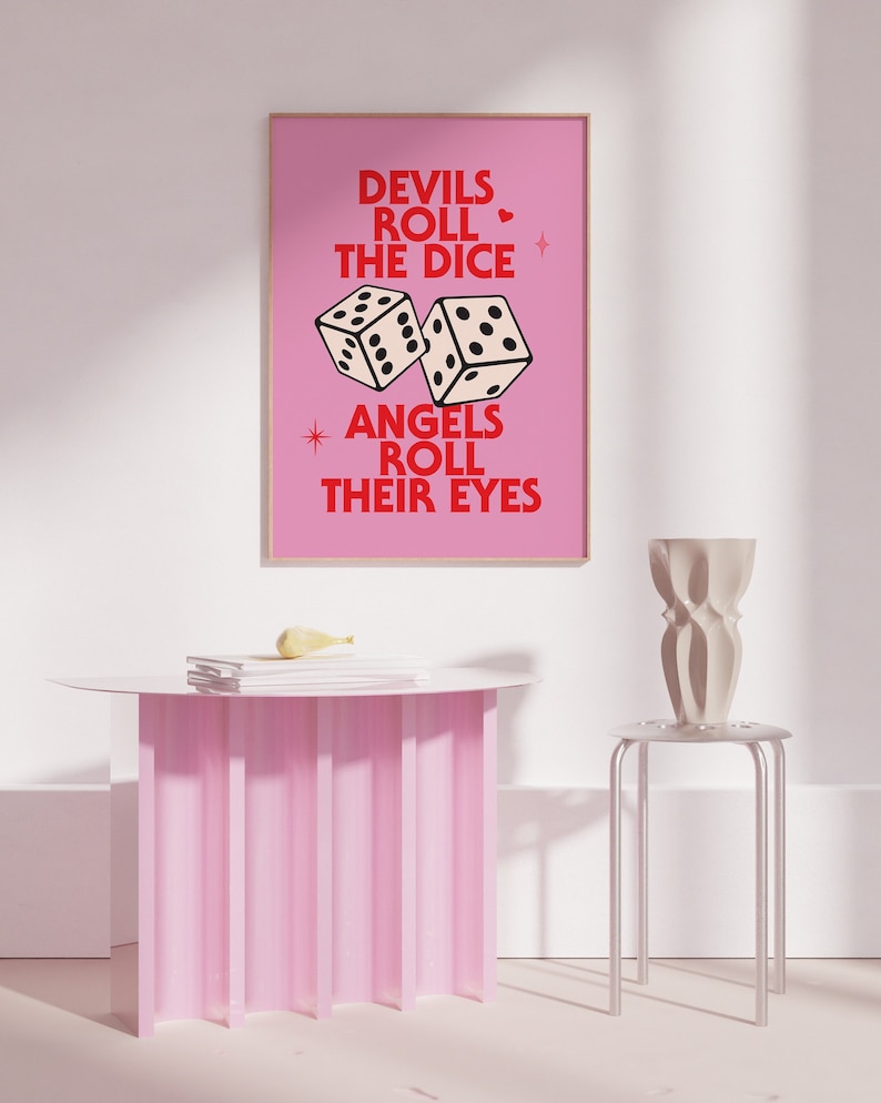 Taylor Cruel Summer Print. Devils Roll the Dice. Trendy Decor - Etsy