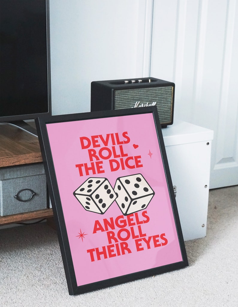 Taylor Cruel Summer Print. Devils Roll the Dice. Trendy Decor - Etsy