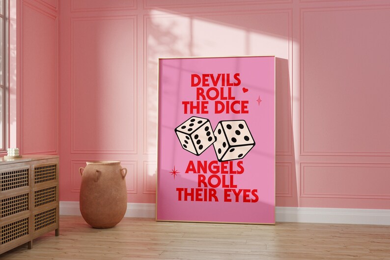 Taylor Cruel Summer Print. Devils Roll the Dice. Trendy Decor - Etsy