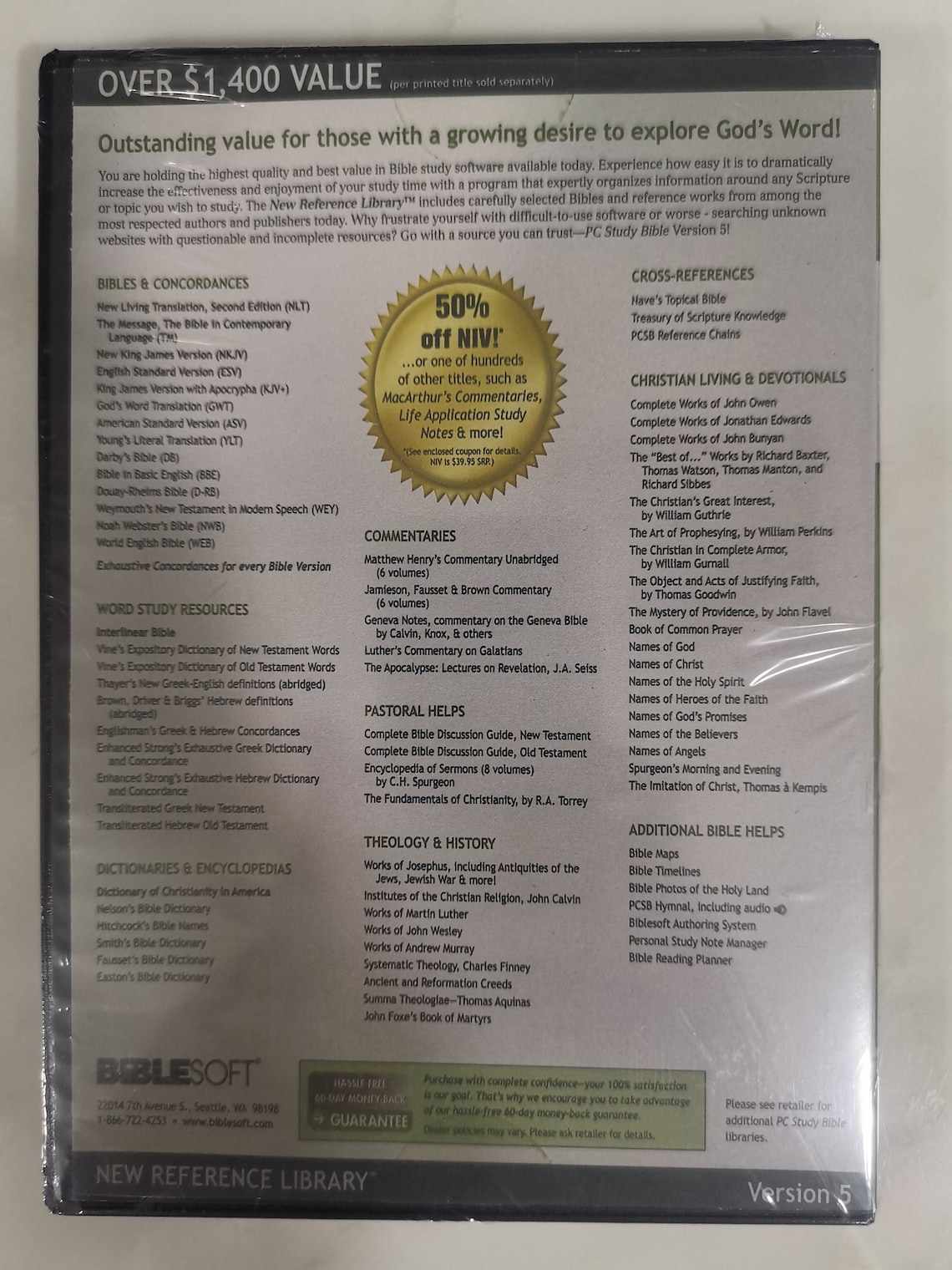 Biblesoft PC Study Bible New Reference Library CD Rom Version 5 - Etsy