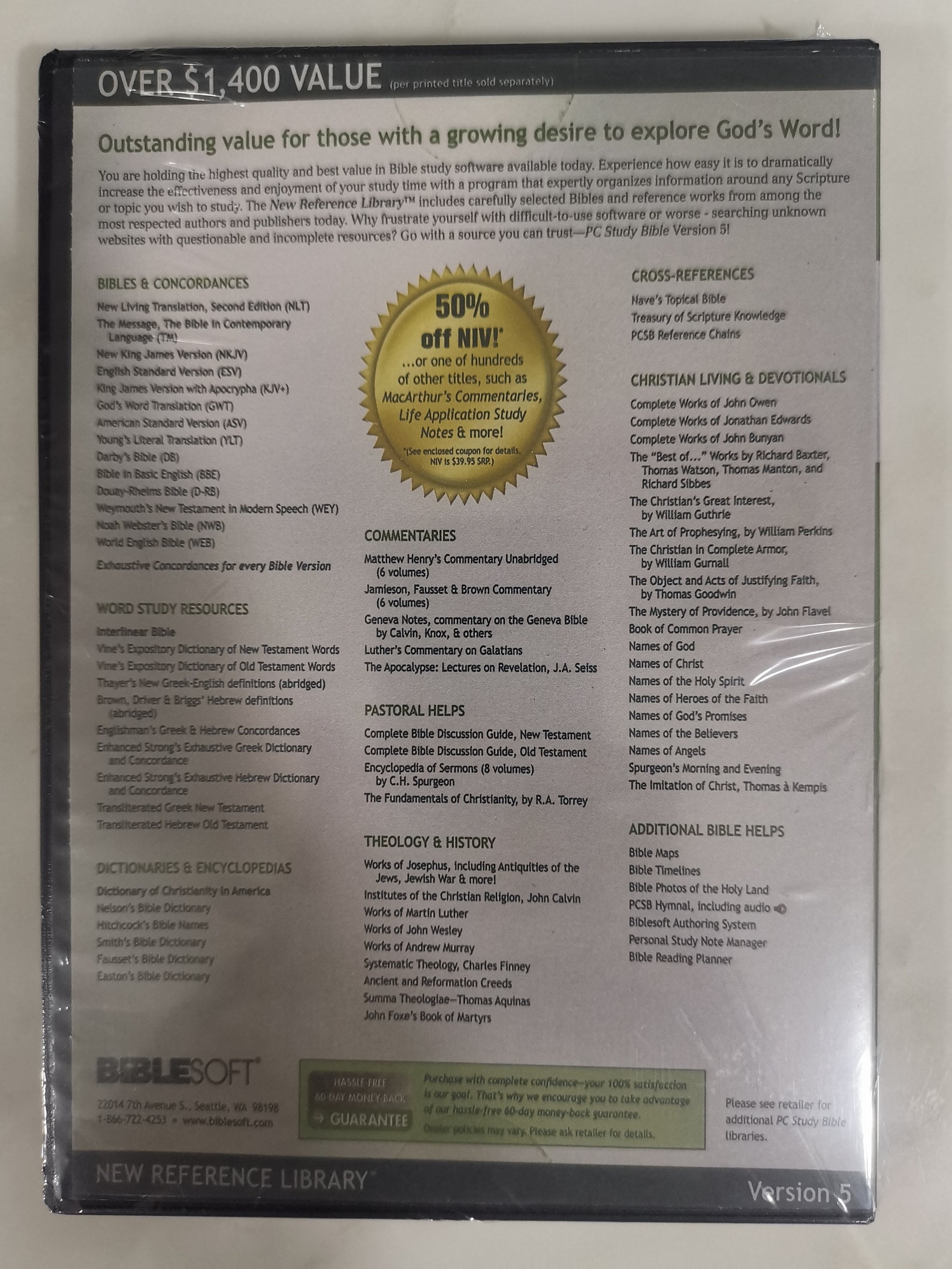 Biblesoft PC Study Bible New Reference Library CD Rom Version 5 - Etsy