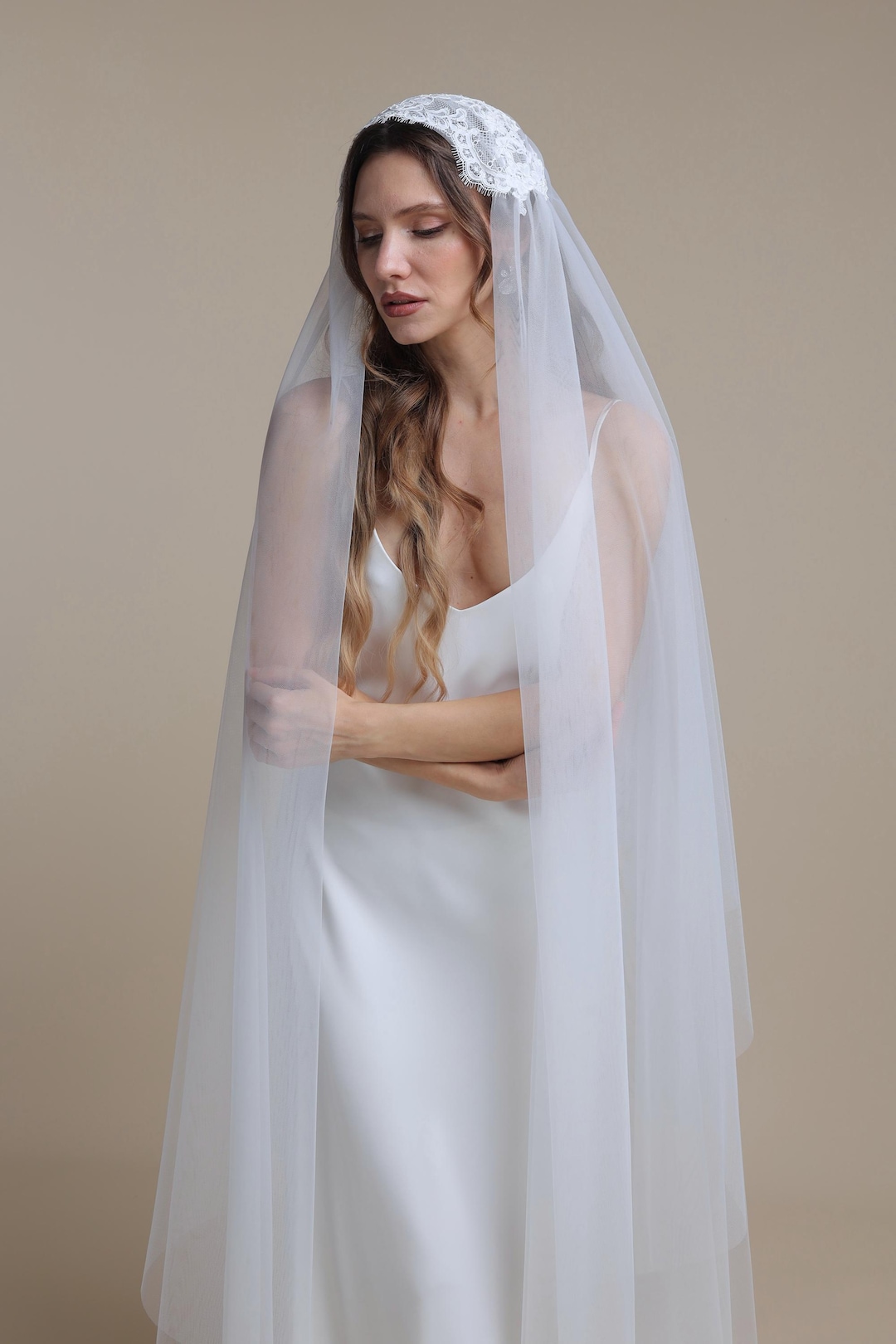 Vintage Lace Juliet Cap Veil – Elegant Long Bridal Veil - Etsy