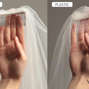 Chapel Length Bridal Veil With Horsehair Trim – Elegant Long Wedding ...