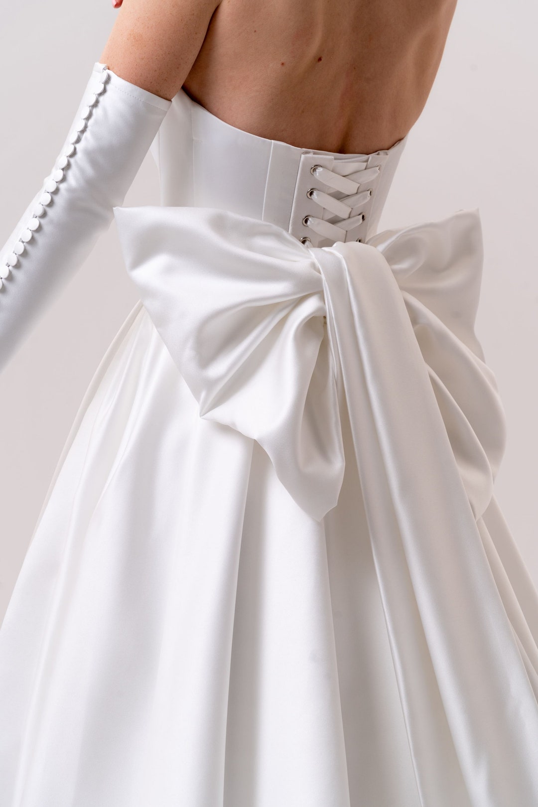 Big Detachable Satin Bow, Removable Satin Bow, Wedding Dress Bow, Big ...